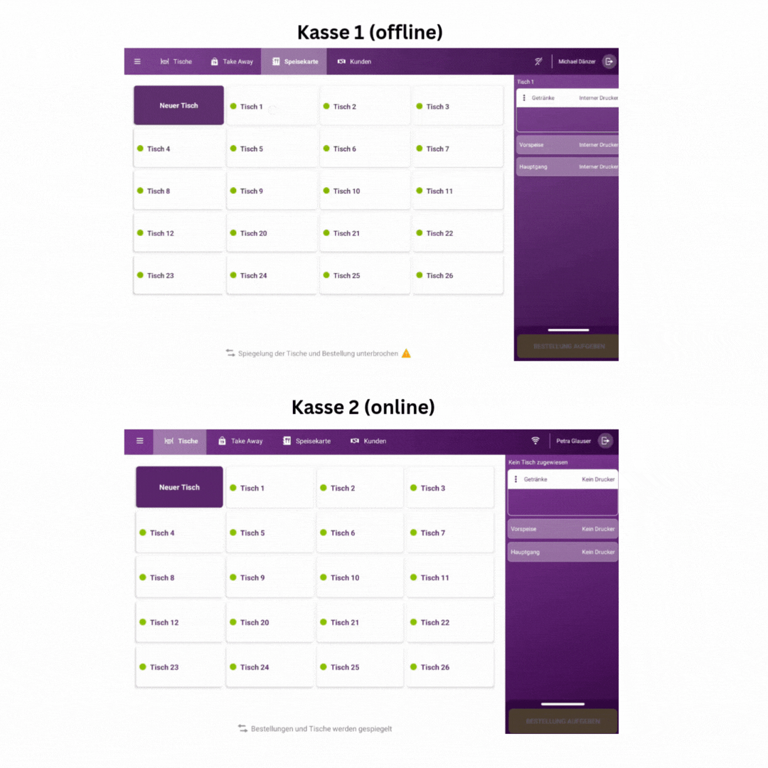 Gastro Mode: Offline Behavior When Mirroring Tables and Orders ...