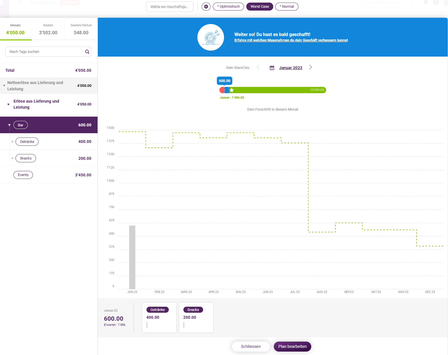 Wie kann ich einen Soll/Ist-Vergleich machen? – Support Center KLARA